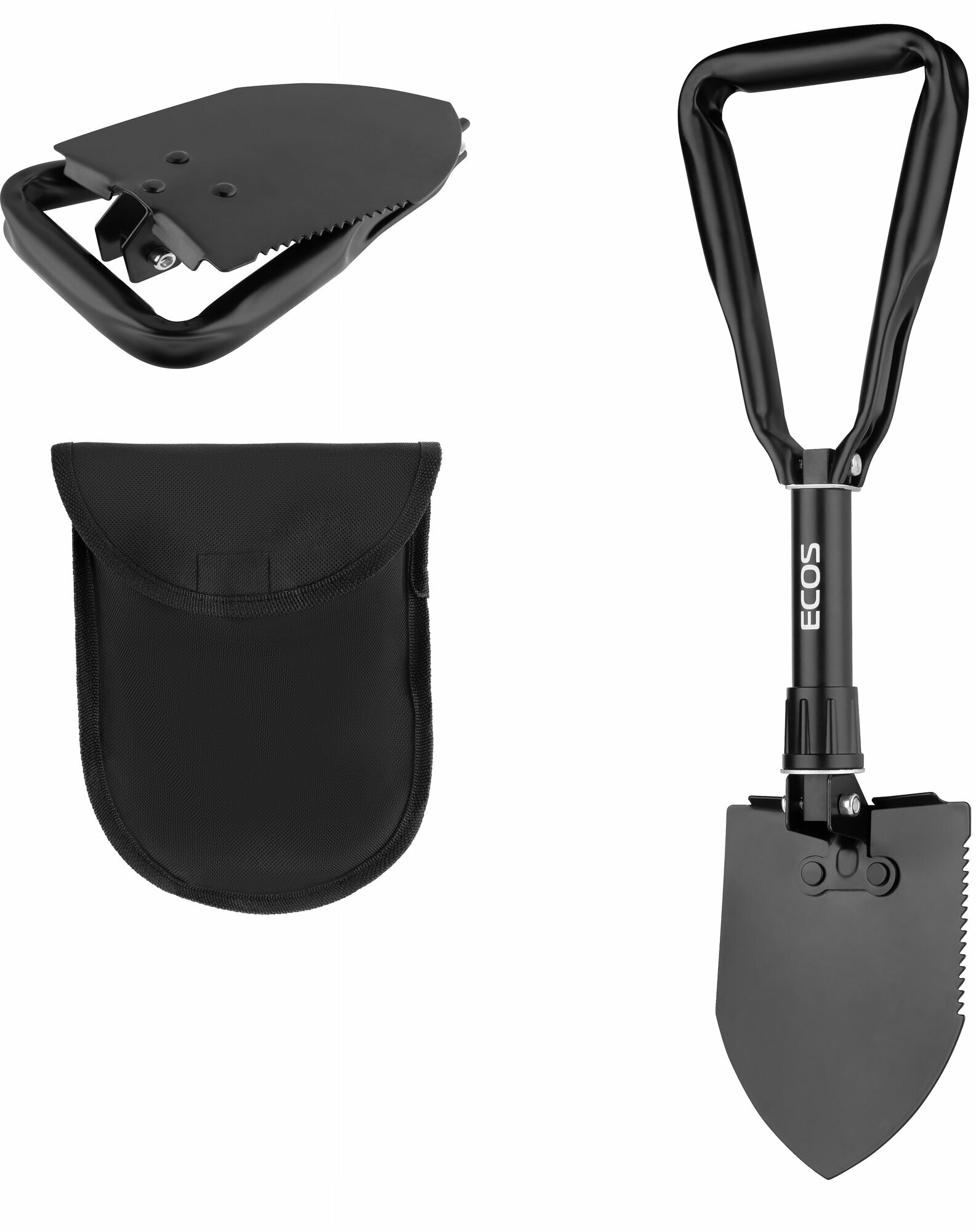 Лопата тактическая складная малая, с чехлом Ecos FS-02, материал: сталь