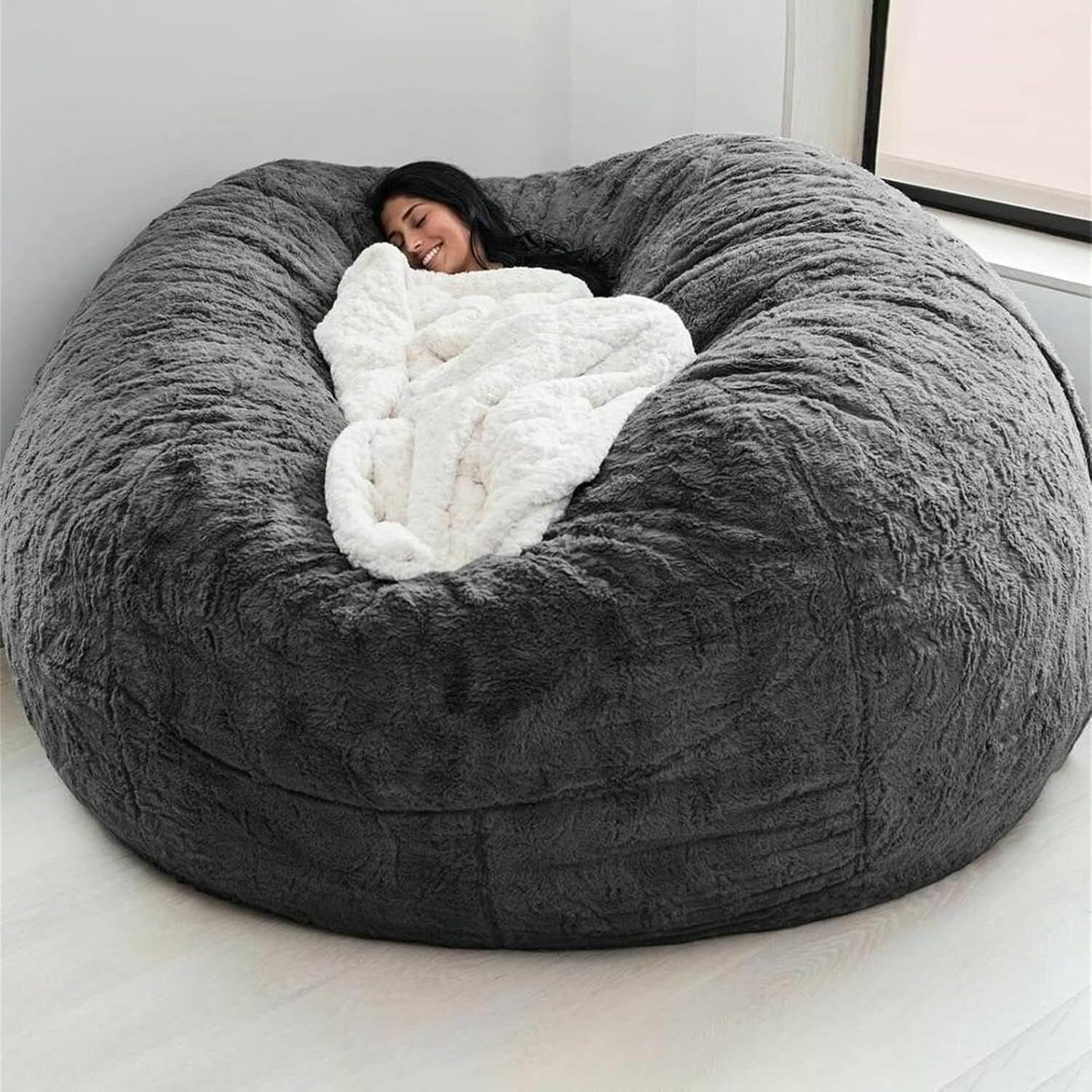Чехол для кресла Jumbo Fur Bean Bag для детей и взрослых (без набивки)