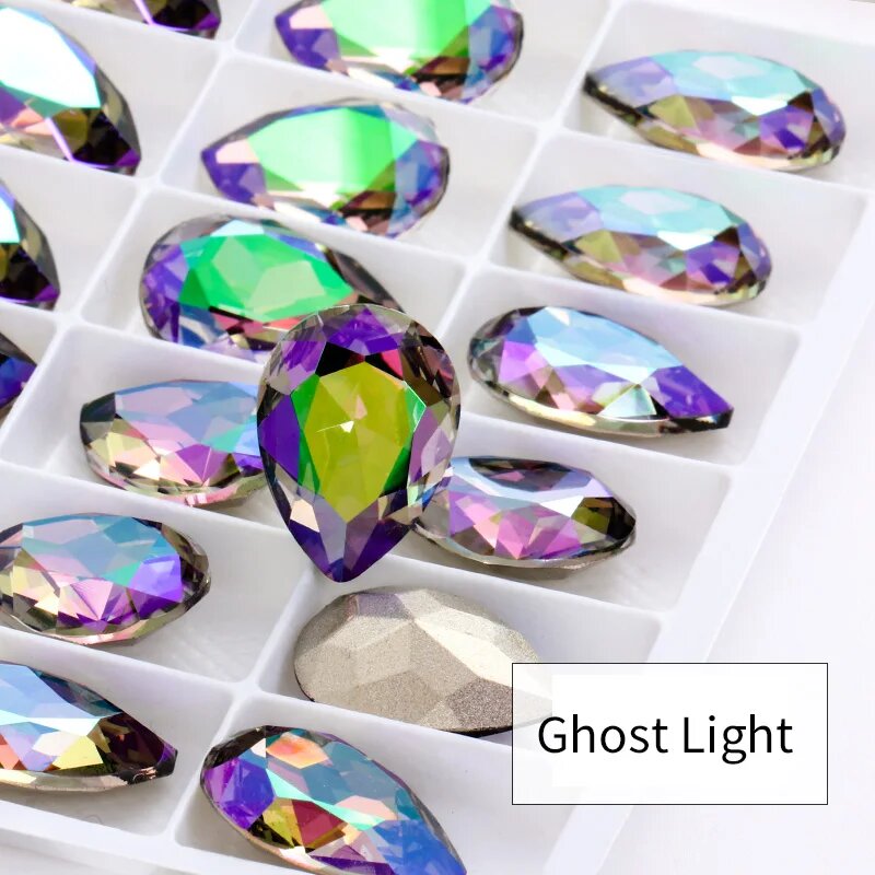 Стразы Ghost Light 13x18mm, 10шт для рукоделия