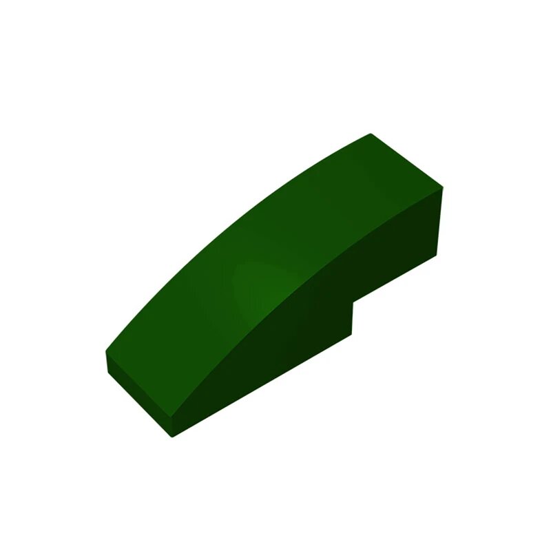 Gobricks 10 шт. 3x1 изогнутый косой кирпич Изумрудный, 047