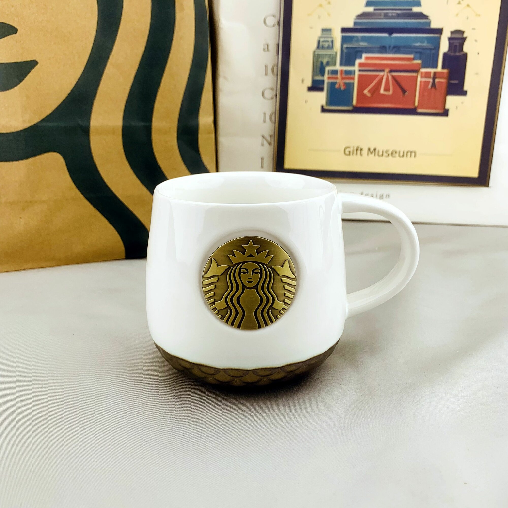 Кружка Starbucks "White Collection", белая, глазурованное покрытие, 414мл