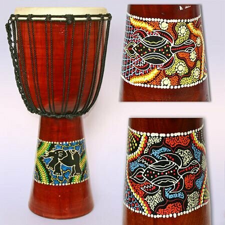 Баpабан Джембе Дерево Кожа, высота 49 см, диаметр 22 см, Индонезия ручная работа oxan