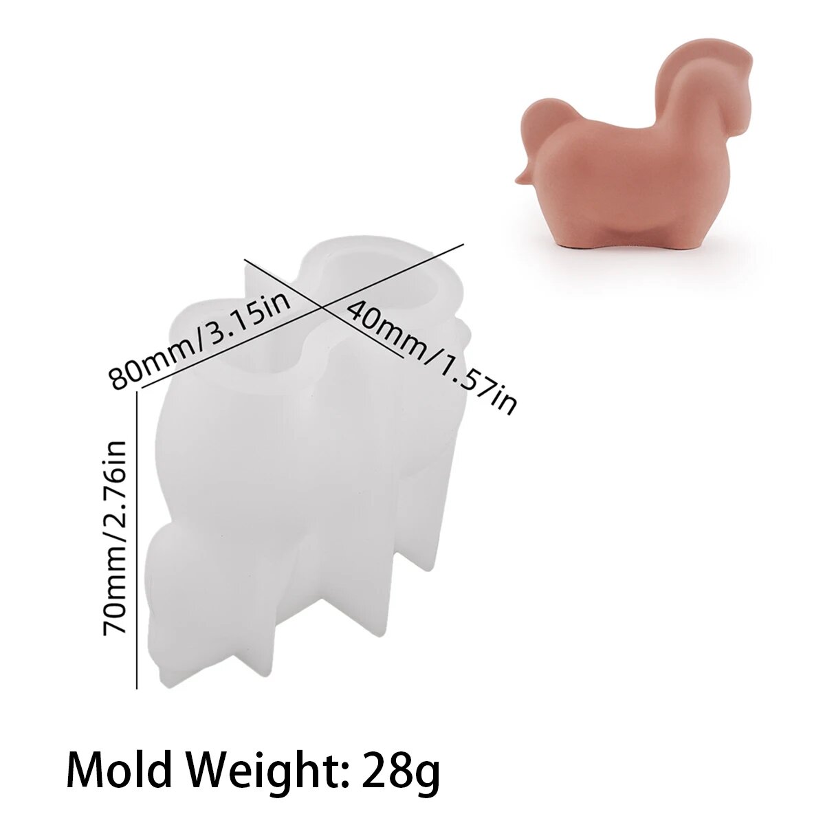 Силиконовая форма для свечей UDOCOOL Лошадь small