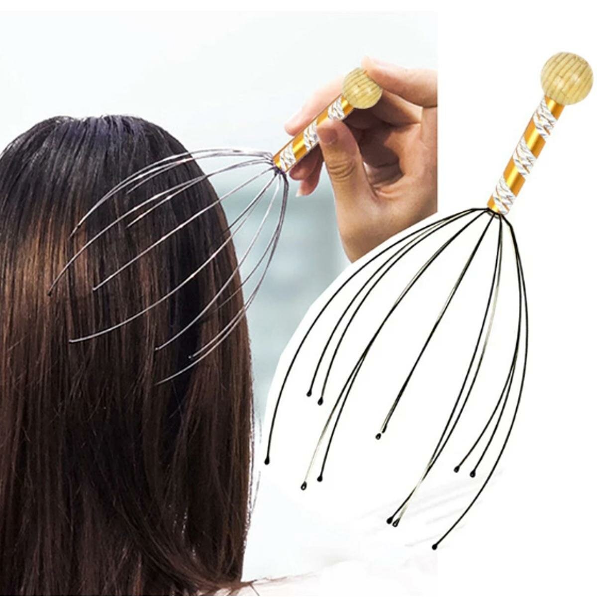 Массажер для головы, расслабляющий массажер для тела, снимает мышечное напряжение, усталость, металлический массажер для головы