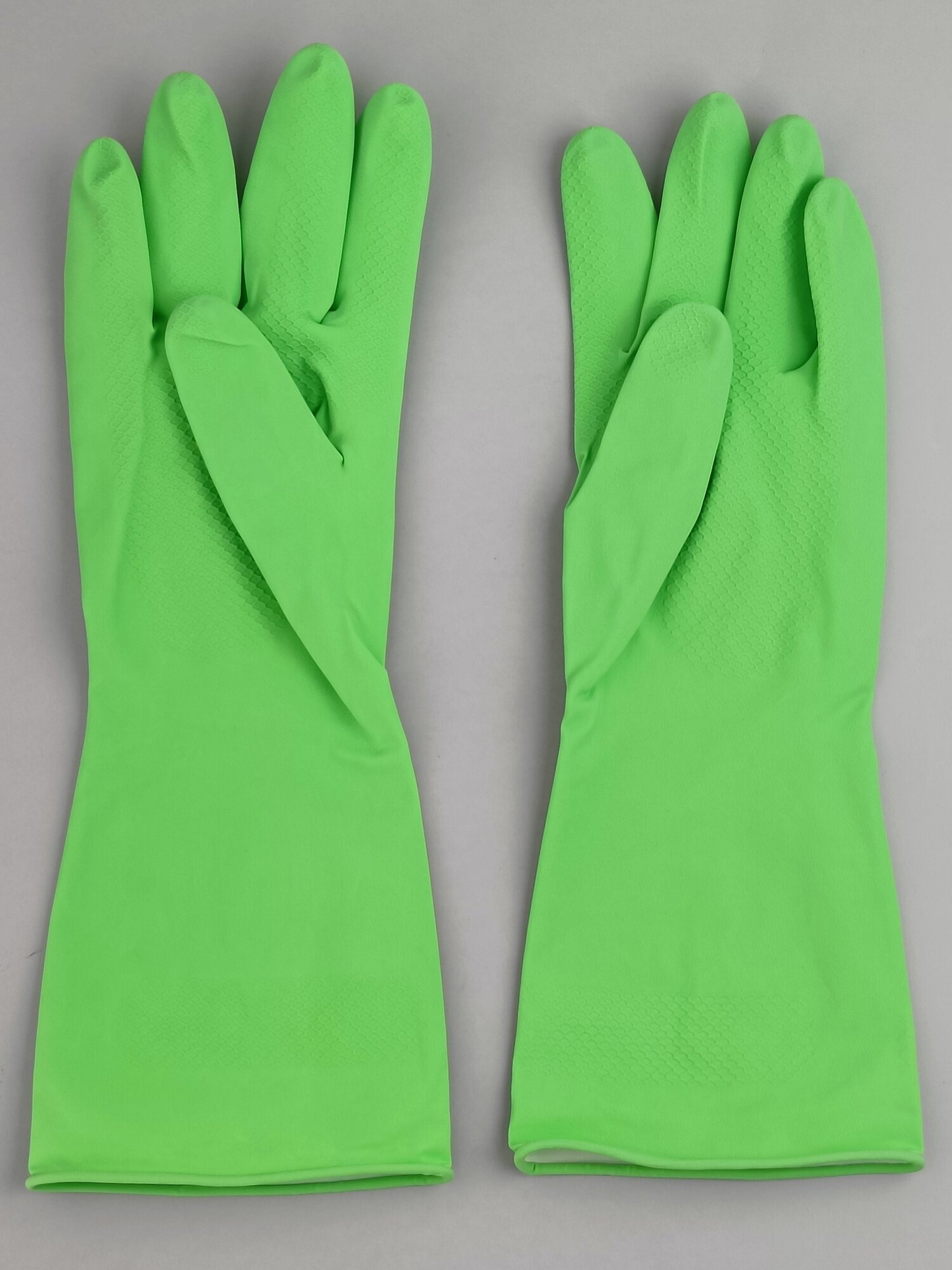 Перчатки латексные Casa Bonita, с хлопковым напылением, M, зеленый