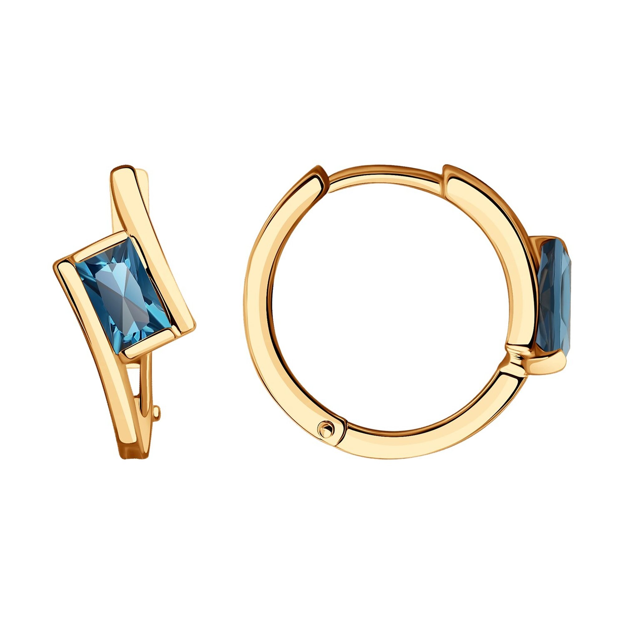 Серьги, красное золото, 585 проба, Лондон топаз