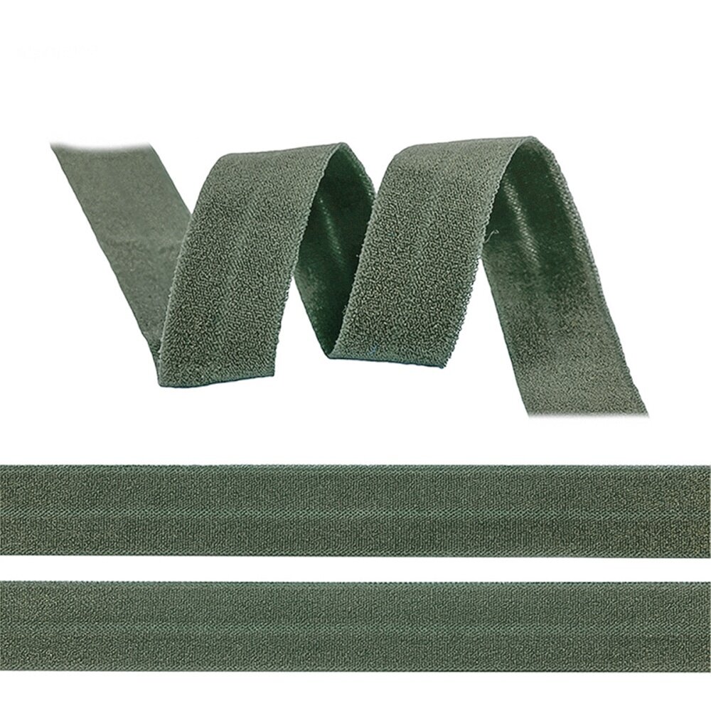 Резинка бельевая TBY Окантовочная матовая 20 мм, цвет хаки S567, 50 м