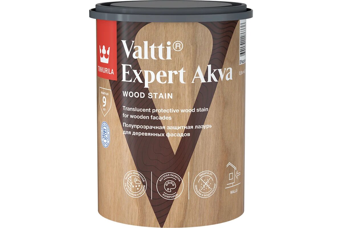 Декоративный антисептик Valtti Expert Akva (Валтти Эксперт Аква) TIKKURILA 0,9л сосна