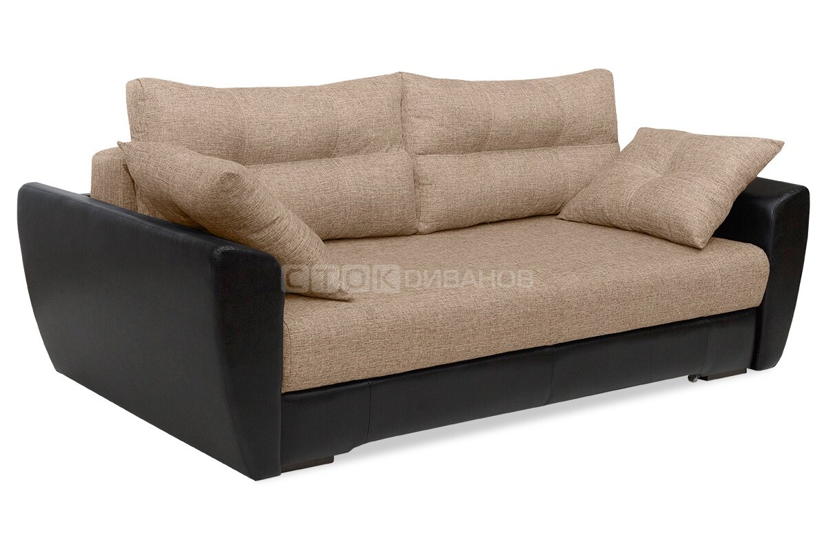 Диван Сток Диванов Амстердам Beige бежевый 230 см, механизм еврокнижка, с ящиком для хранения
