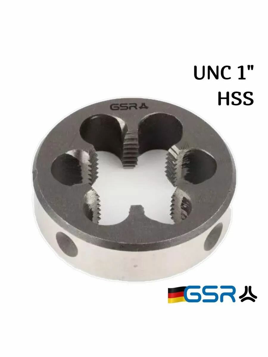 Плашка для нарезания резьбы круглая HSS UNC 1" 00462250 GSR (Германия)