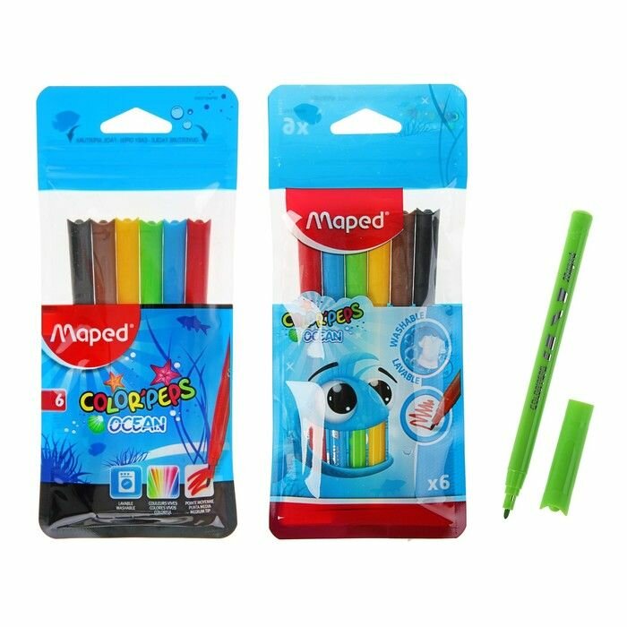 Фломастеры Maped Ocean, 6 штук (845723)