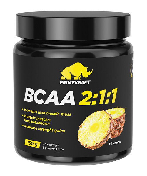 Аминокислоты Bcaa 2:1:1 PrimeKraft 150 г, порошок (Ананас)