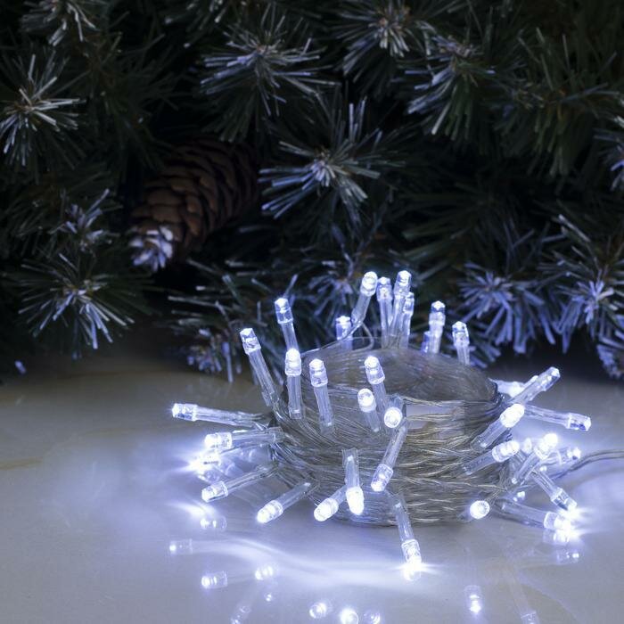 Гирлянда Luazon Lighting Нить, 4 м, LED-40-4, 5 V, 3хAA, 2 режима, нить прозрачная, свечение белое (1080362)