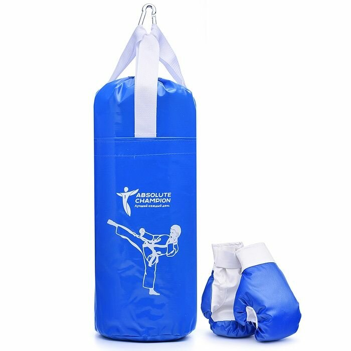 Детский боксерский набор Absolute Champion "Я-Чемпион" 6 кг синий, перчатки, груша