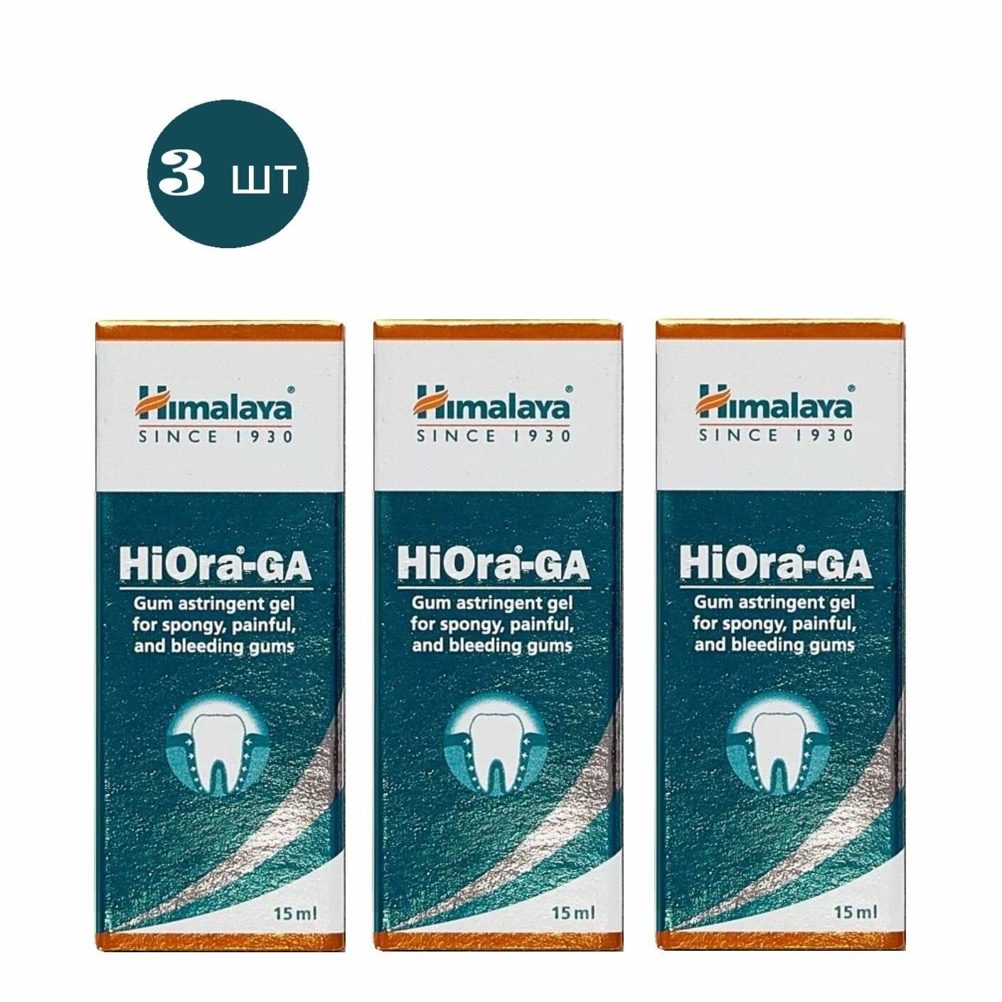 Himalaya хиора-га Аюрведический гель для десен / HIORA-GA Gel, Хималая, 15 мл - 3 шт