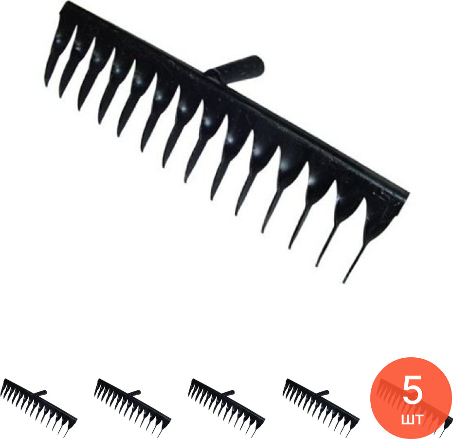 Грабли Павлово витые 14 зубьев, без черенка, 43.5см / садовый инструмент (комплект из 5 шт)