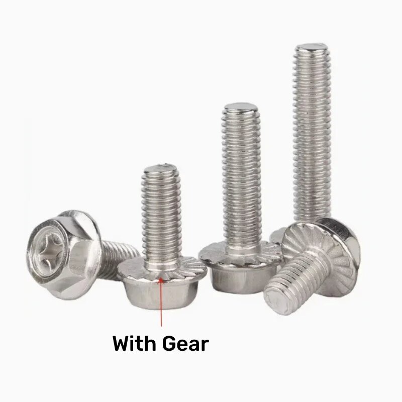 М3 М4 М5 М6 М8 болты с фланцем Phillips 304 A2 из нержавеющей стали с зубчатым крестом Шестигранная шайба болт с метрической резьбой 5 ~ 60 мм
