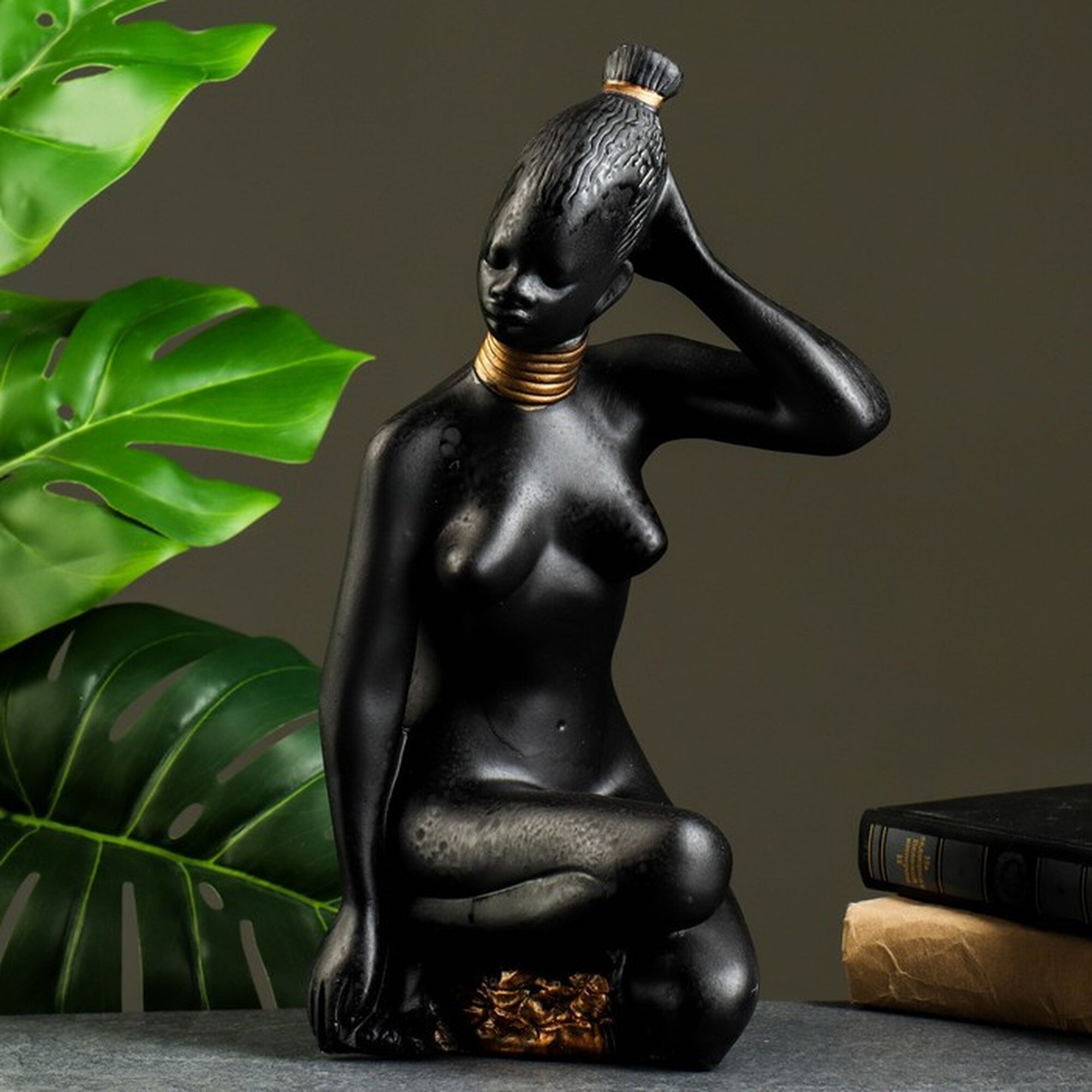 Фигура Хорошие сувениры "Утро Африки", 17 x 22 x 36 см, чёрная