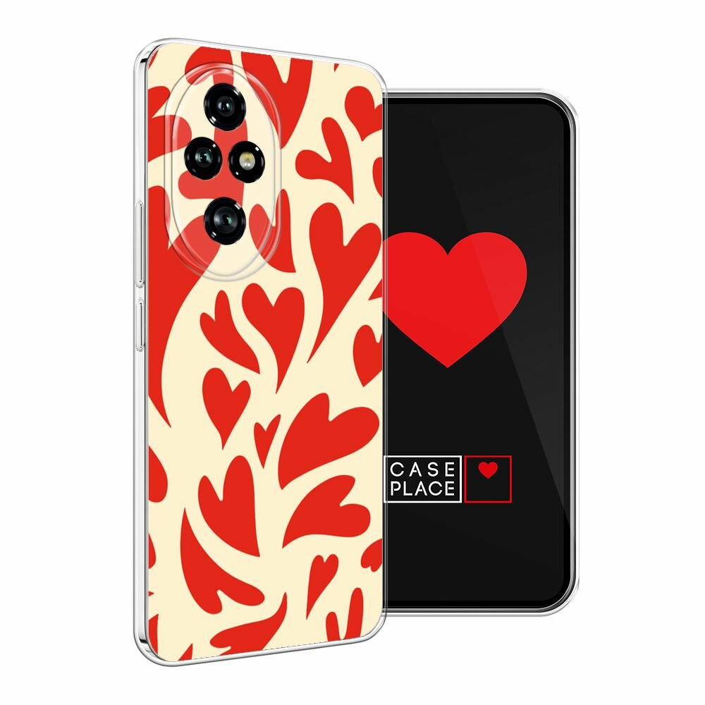 Чехол на Honor 200 Pro / Хонор 200 Про с принтом "Crazy hearts 1 - 14 февраля" — фото 1