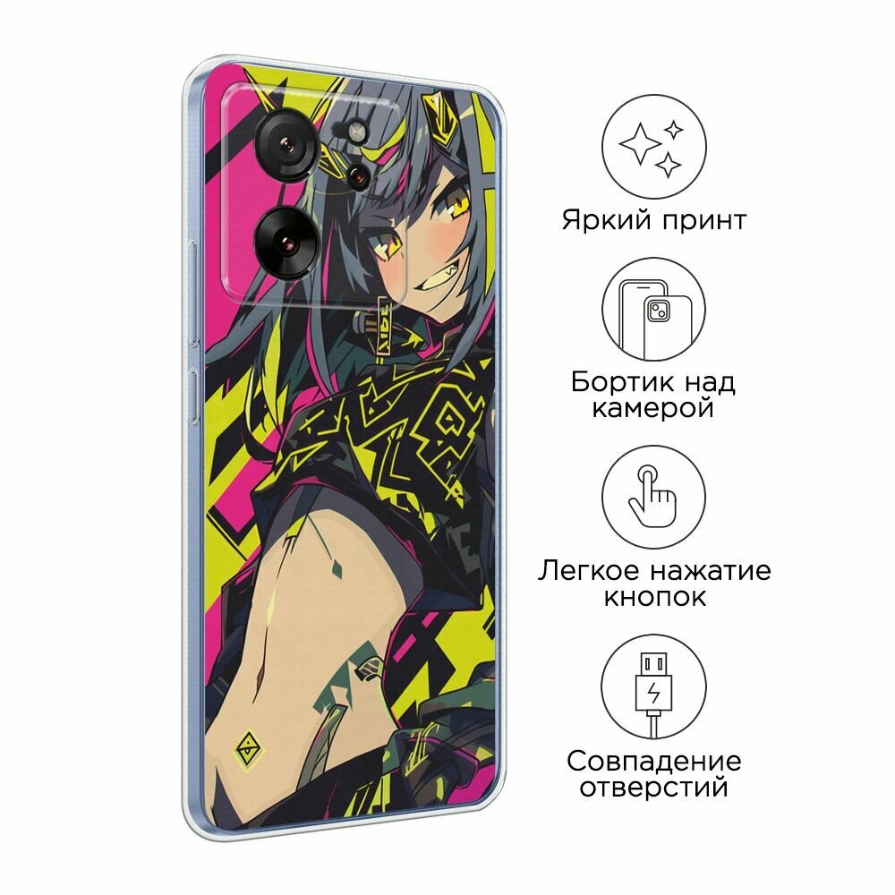 Чехол на Xiaomi 13T / Сяоми 13T с принтом "Девушка в кибер костюме" — фото 1