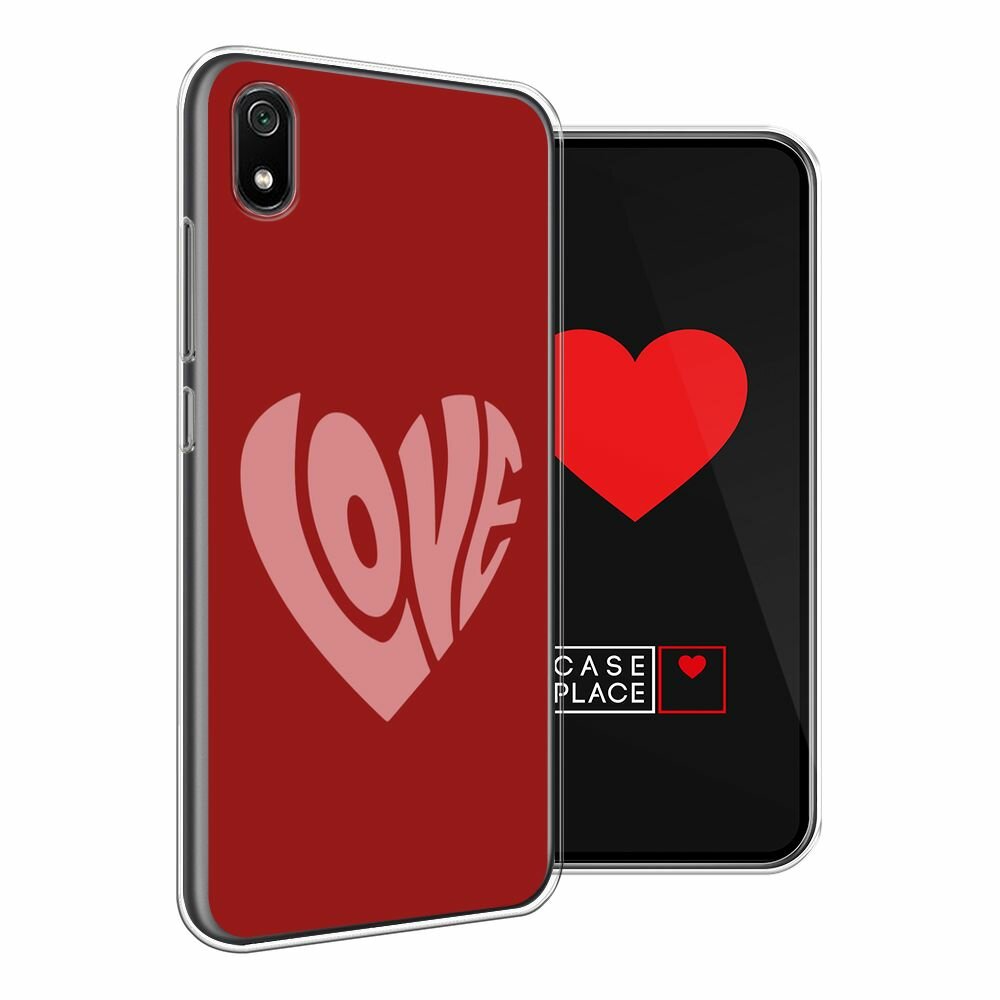 Чехол на Xiaomi Redmi 7A / Сяоми Редми 7А с принтом "Love heart 1 - 14 февраля" — фото 1
