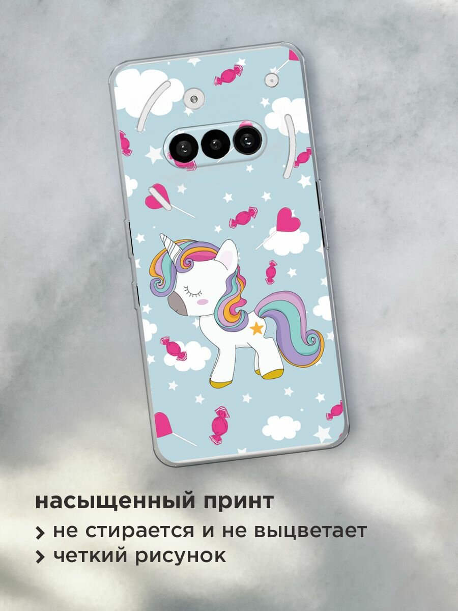 Чехол на Nothing Phone 3a / Нотинг Фон 3а с принтом "Сладкий единорожек" — фото 1