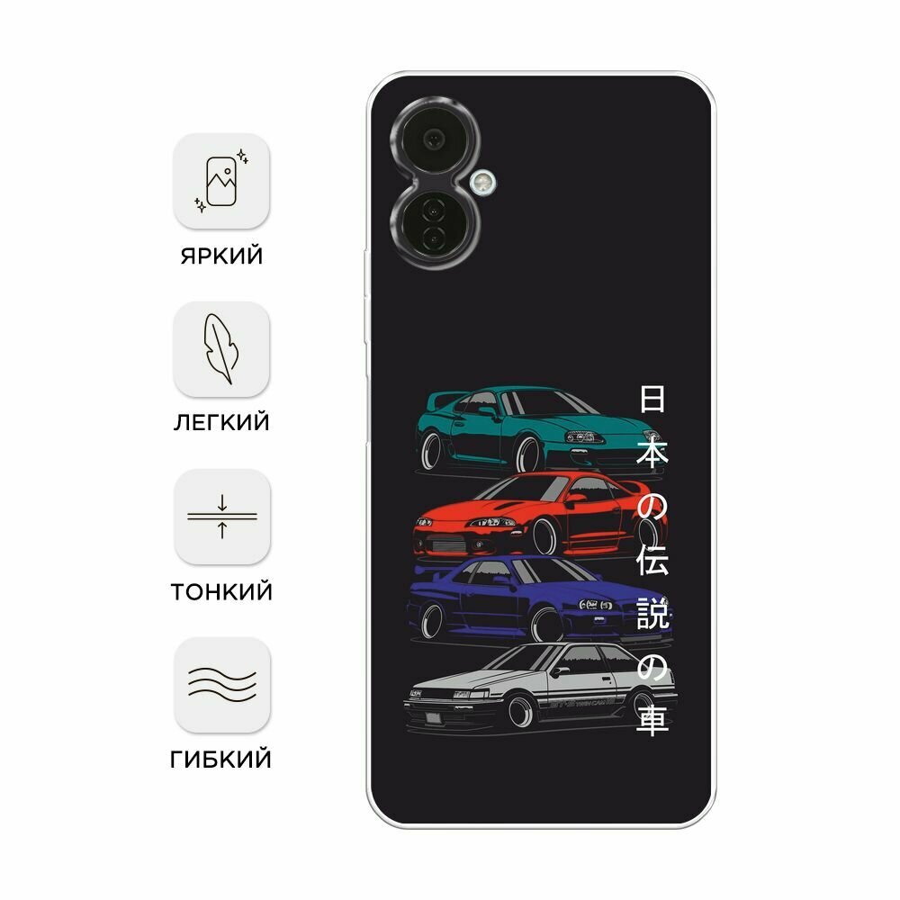 Чехол на Tecno Camon 19 Neo / Техно Камон 19 Нео с принтом "JDM Legend cars" — фото 1