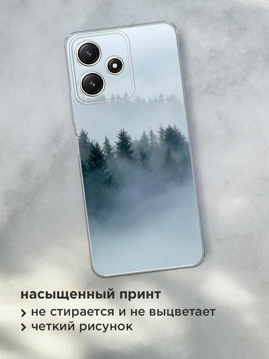 Чехол на Xiaomi Redmi 12 / Сяоми Редми 12 с принтом "Лес в тумане" — фото 1