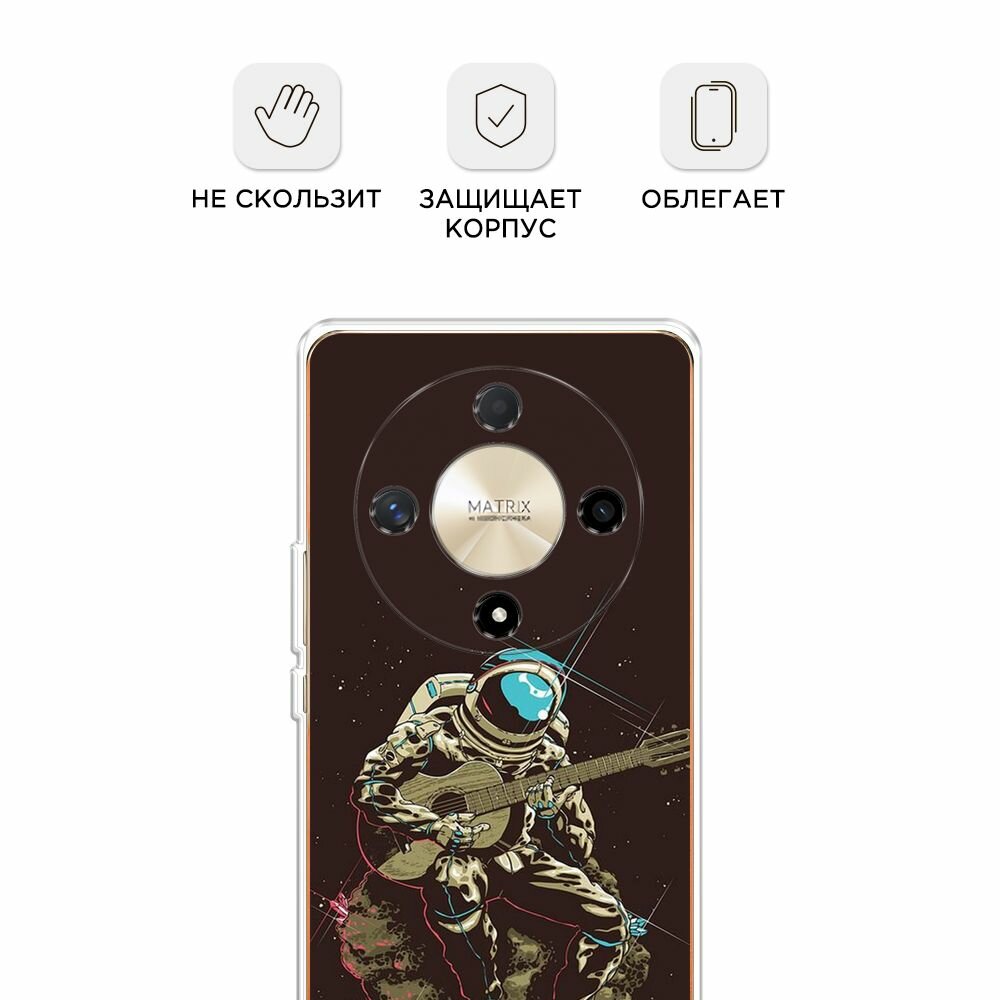 Чехол на Honor X9b / Хонор X9B с принтом "Космонавт гитарист" — фото 1