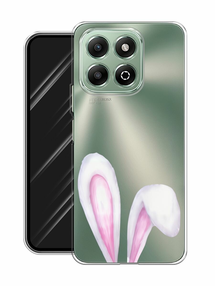 Чехол на Honor X6b / Хонор X6b с принтом "Кроличьи уши 2", прозрачный — фото 1