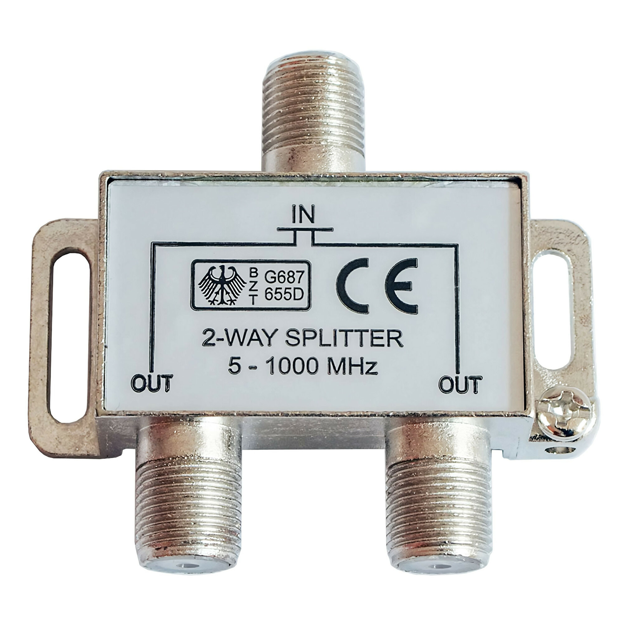 Делитель антенный DORI, на 2 ТВ с F-разъемами (сплиттер), 1 шт