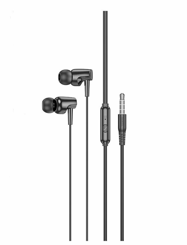 Наушники Hoco M112 story universal earphones with microphone, 3,5mm, черные