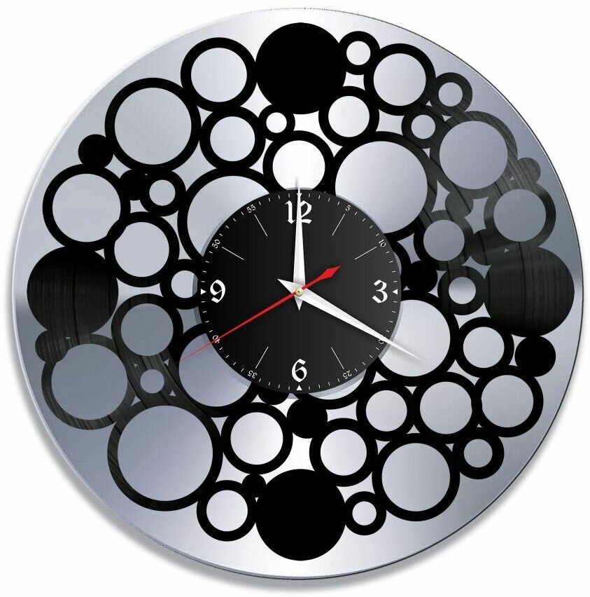 Часы из винила Redlaser "Декор 1, круги большие, круги маленькие" VW-10926-2