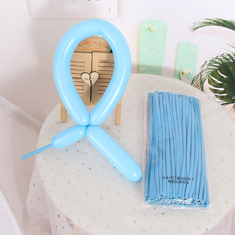 Толстые однотонные шары Small Prince 100 шт. в светло-голубом цвете с магическим переплетением для мероприятий
