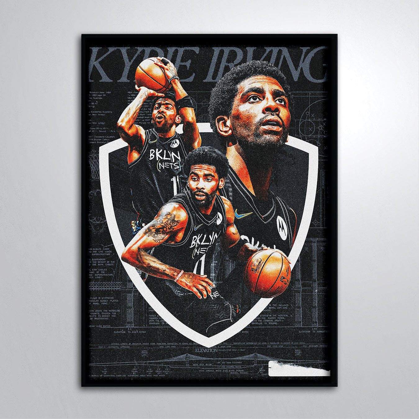 Постер без рамы/Картина на стену/Баскетбол NBA Кайри Ирвинг Kyrie Irving of Brooklyn Nets «Бруклин Нетс» (А2/420х594)