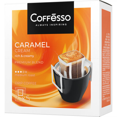 Кофе молотый Coffesso "Caramel Cream" 5 дрип-пакетов по 10 г
