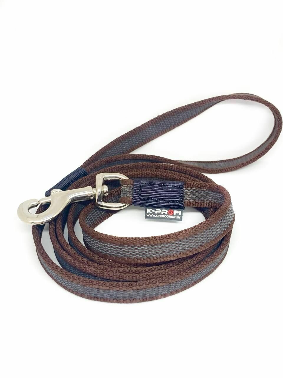 Прорезиненный поводок Кинологпрофи с мягкой стропой для собак 2м, 3м, 5м