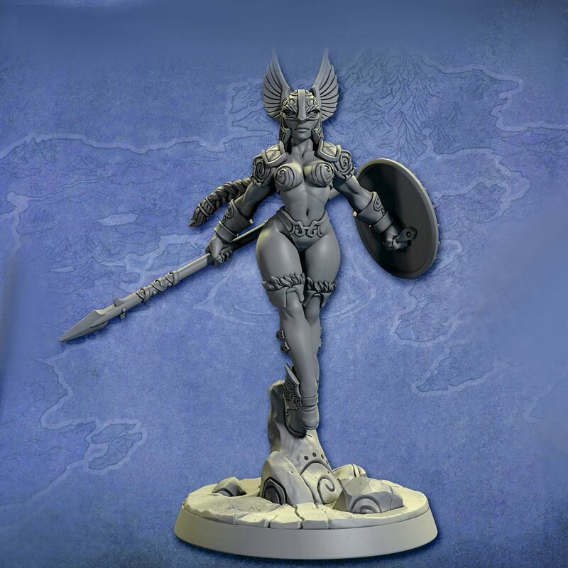 Валькирия Воин Одина (40 мм) , человек (доп. класс: Паладин, Файтер) миниатюра для DnD (ДнД) и других Настольных игр (НРИ, Варгеймов или РПГ), фентези тематика