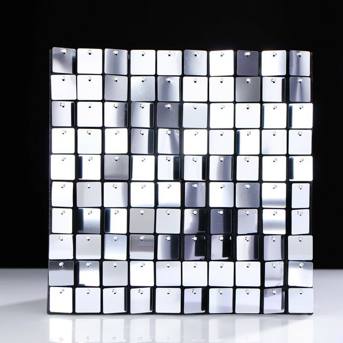 Панель с пайетками для фотозоны 30×30 см, серебристый