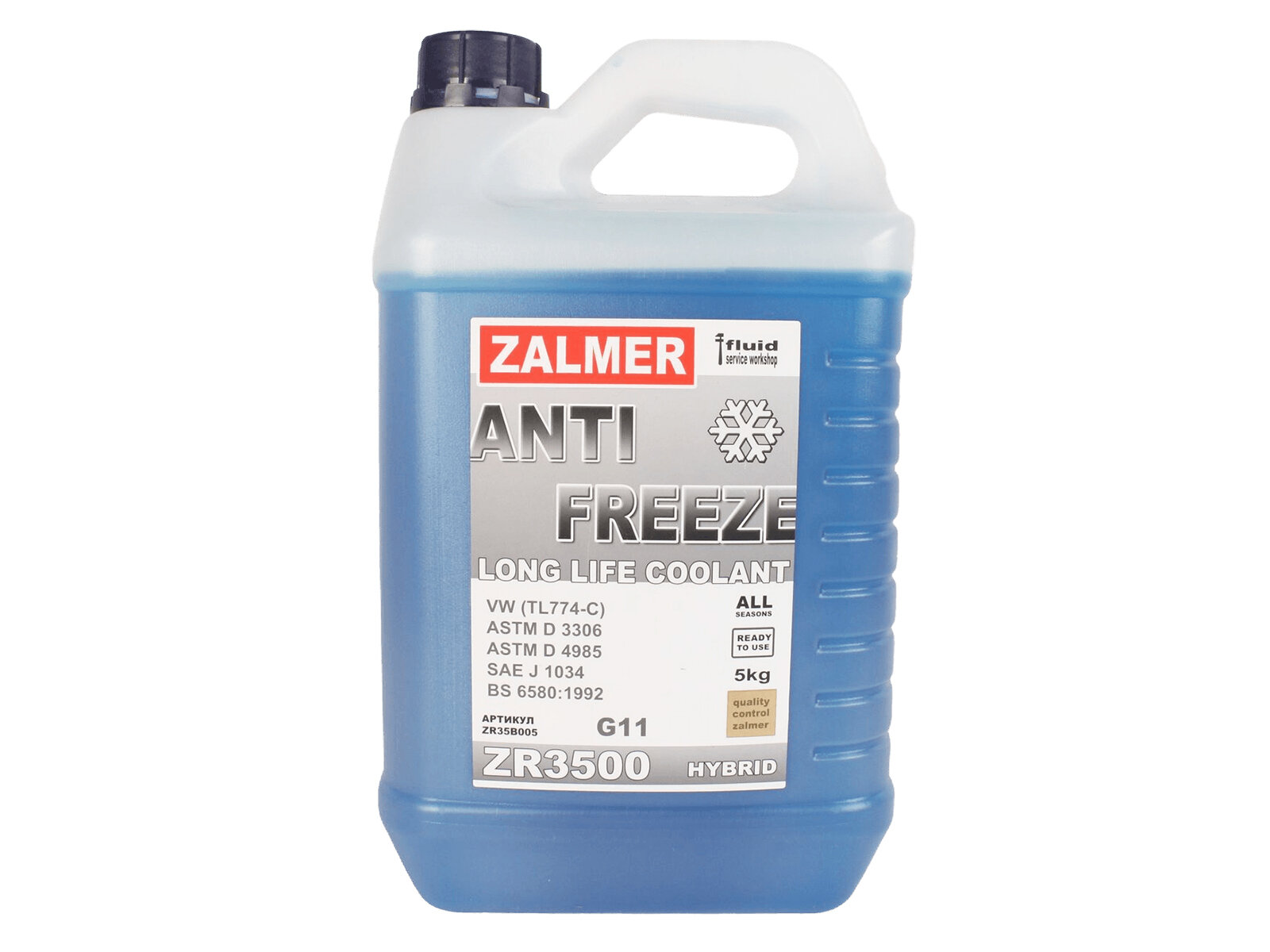 Антифриз zalmer zr3500 llc (синий, g11, 5кг)
