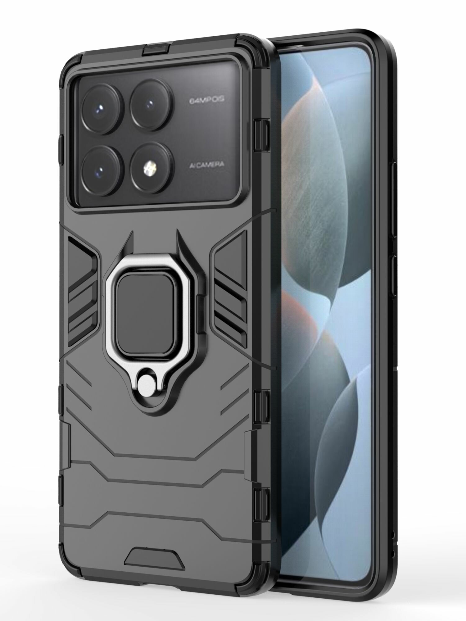 Чехол противоударный для Xiaomi Poco X6 Pro 5G / Поко Х6 Про 5G (Черный)