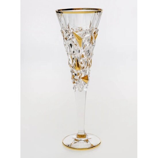 Набор фужеров для шампанского Bohemia Jihlava "GLACIER" декор "Золото" 200 мл, 6 шт. 79/19J14/0/80J24/200/6919001