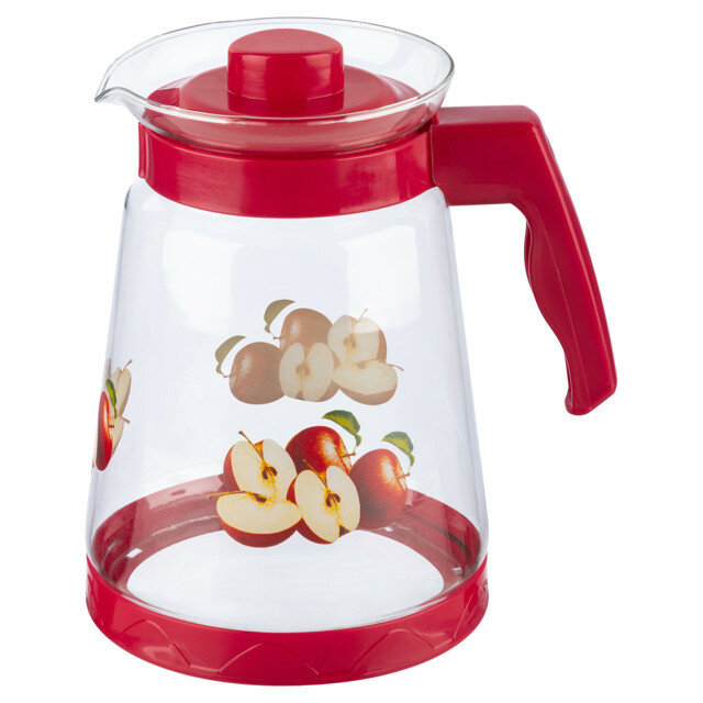 MALLONY Pentola кувшин 2,5 л из жаропрочного стекла с крышкой из пластика для воды и чая