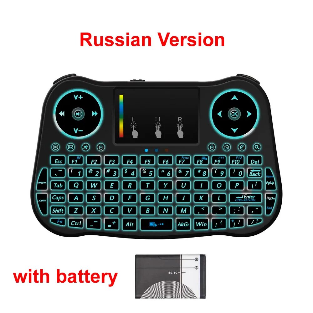 MT08 Мини беспроводная клавиатура с подсветкой Russian with battery