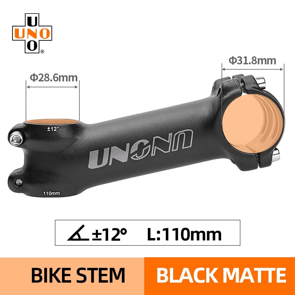 UNO MTB вынос руля 12 градусов алюминиевый 31,8 мм 60/70/80/90/100/110 мм 31.8x110mm 12 stem