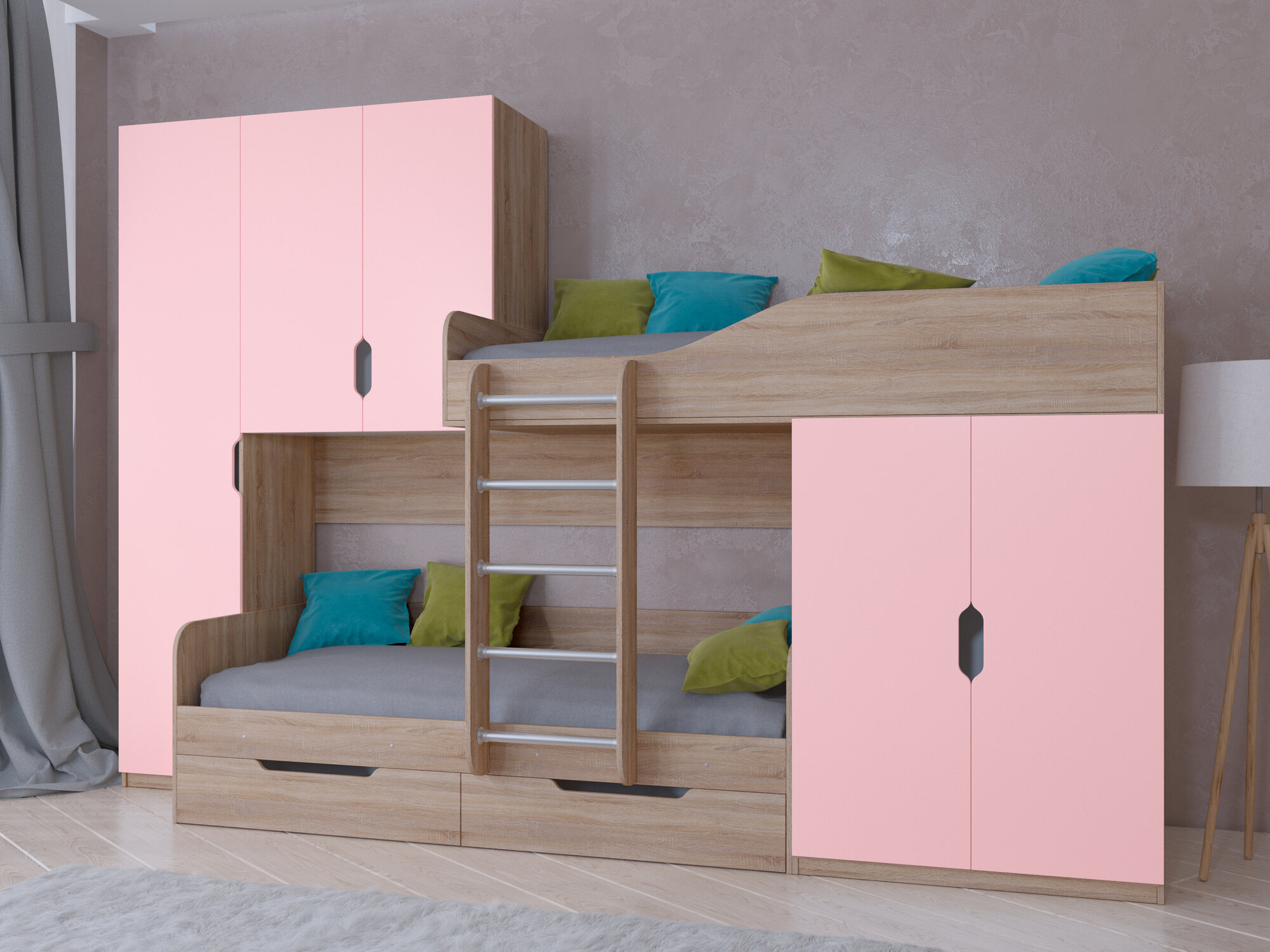 Кровать двухъярусная ЛЕО РВ-Мебель