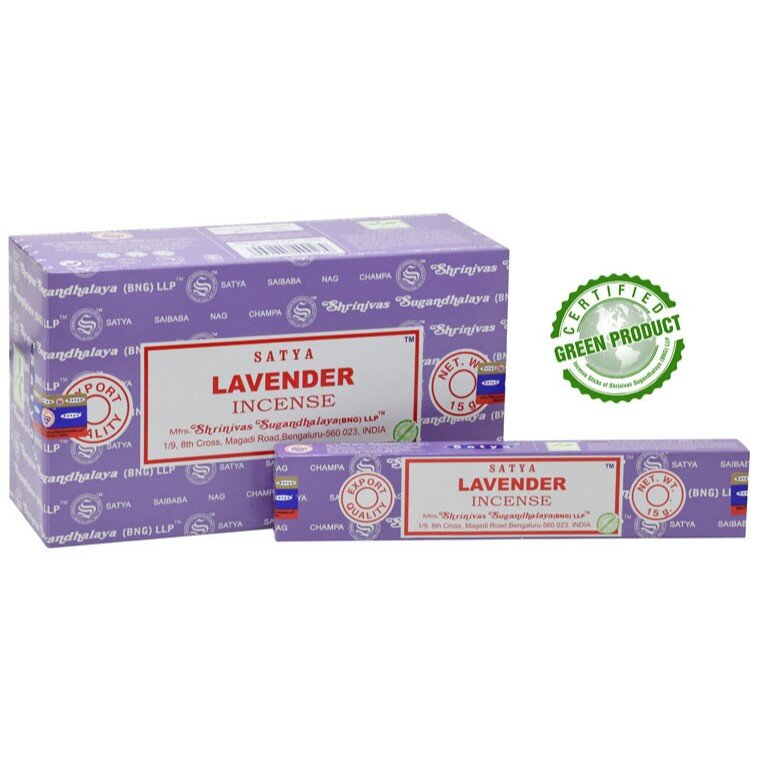Благовония Лаванда Сатья Lavender Satya 15гр. / 12 шт. Большая коробка (блок 12 упаковок)