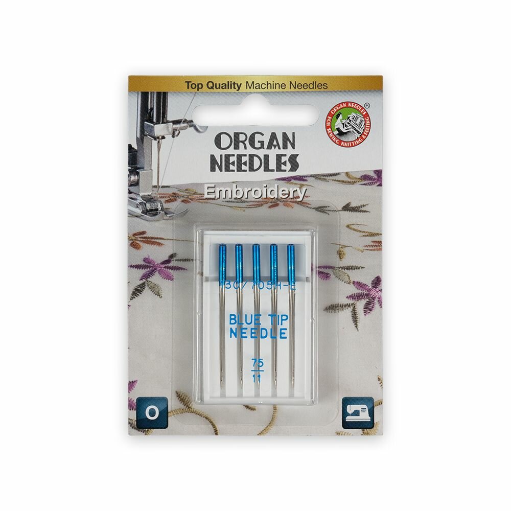 Иглы для швейных машин "ORGAN" blue tip janome 5 шт 5507075BL №75