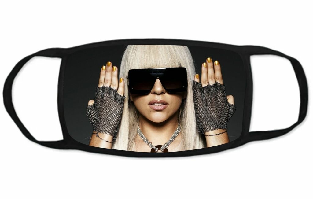 Маска защитная тканевая на лицо Леди Гага, Lady Gaga №5, Детская - 18 на 10 см