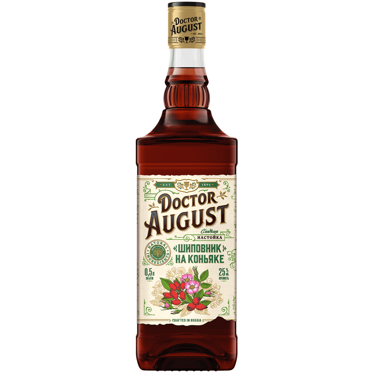 Настойка Doctor August Шиповник на Коньяке 0,5 л